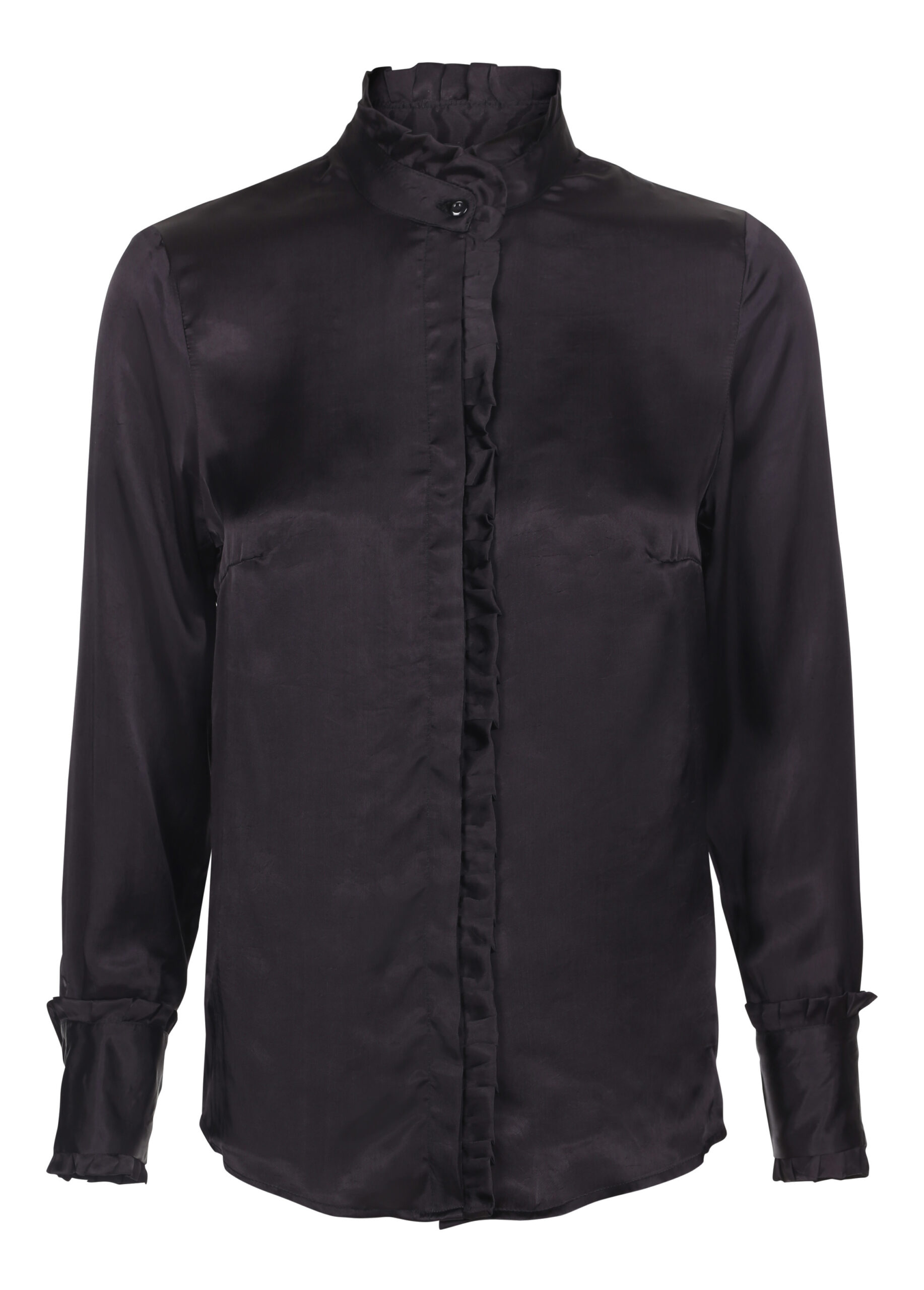 Black Ruffle Shirt | KARMAMIA Copenhagen