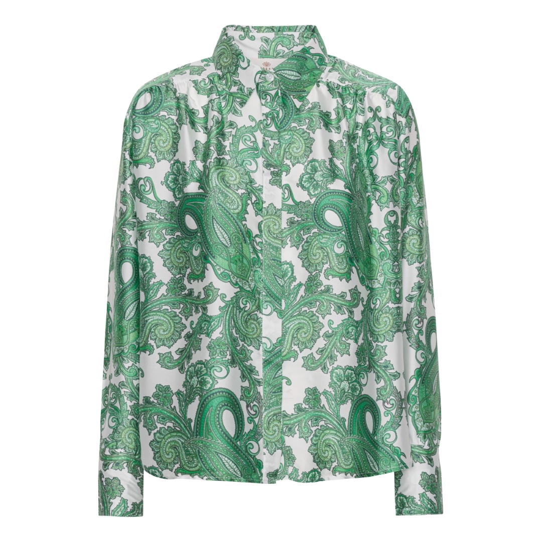 Augusta Shirt – Paloma Paisley Green | KARMAMIA Copenhagen