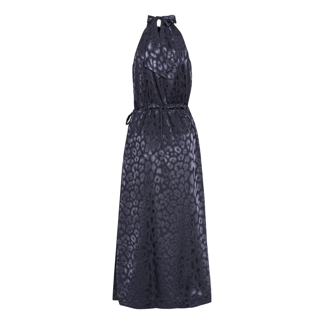 Layla Dress – Navy Leo Jacquard | KARMAMIA Copenhagen